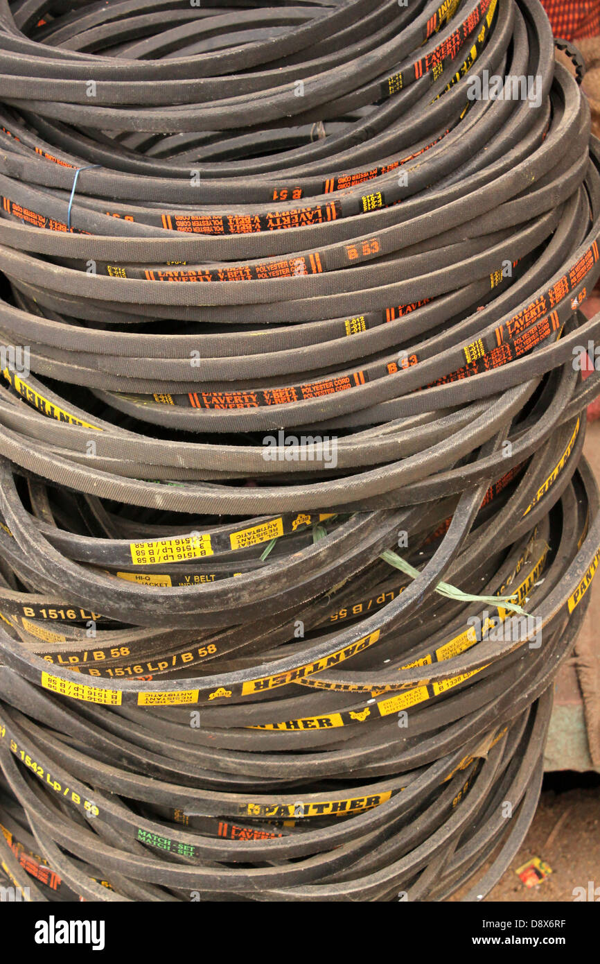 Stack of pulley belt used in engines Stock Photo - Alamy