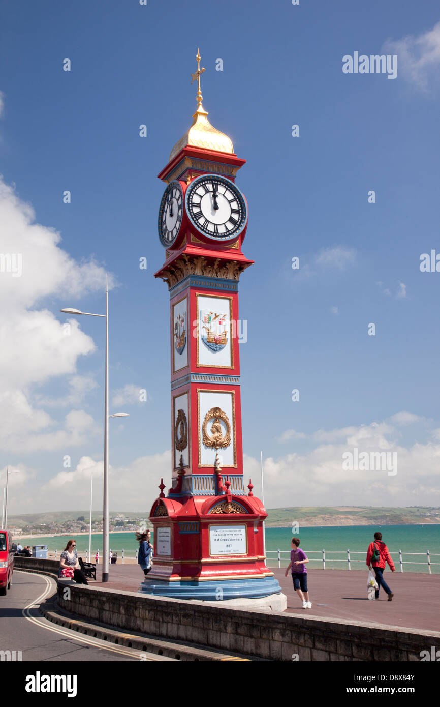 Close up of the Jubilee Clock Tower, Weymouth, Dorset, England, UK ...
