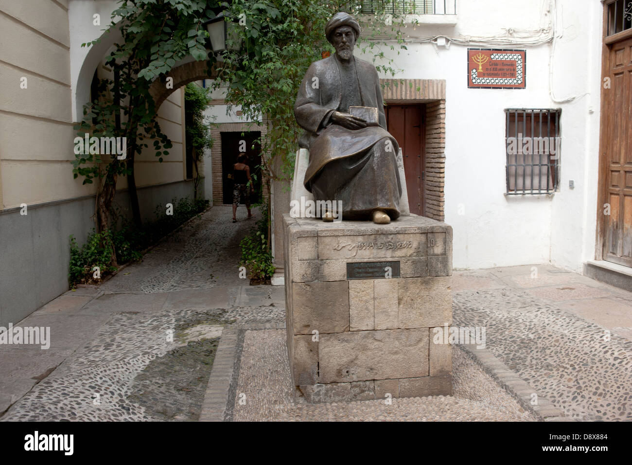 The philosopher's sculpture Maimonides in the Jewish quarter of the ...