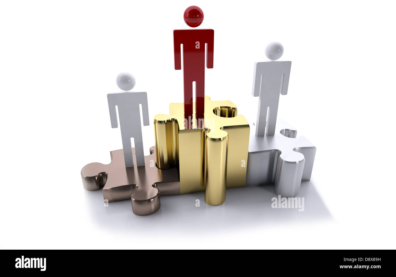 concept of leader if strategy solving puzzle in first place on a gold ...