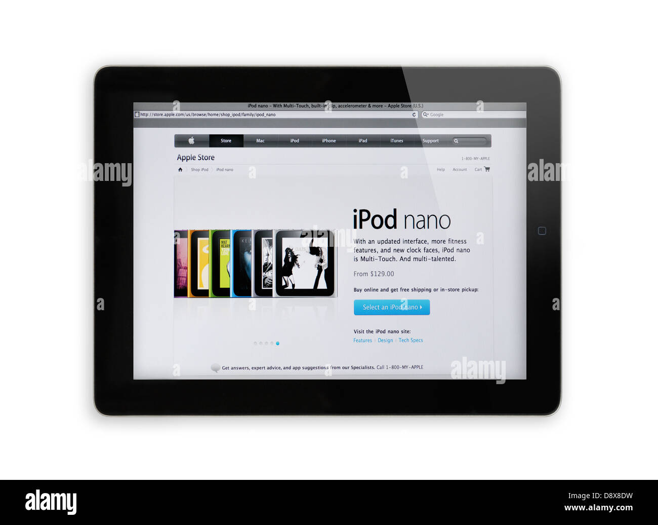Apple website on iPad - iPod Nano Stock Photo - Alamy