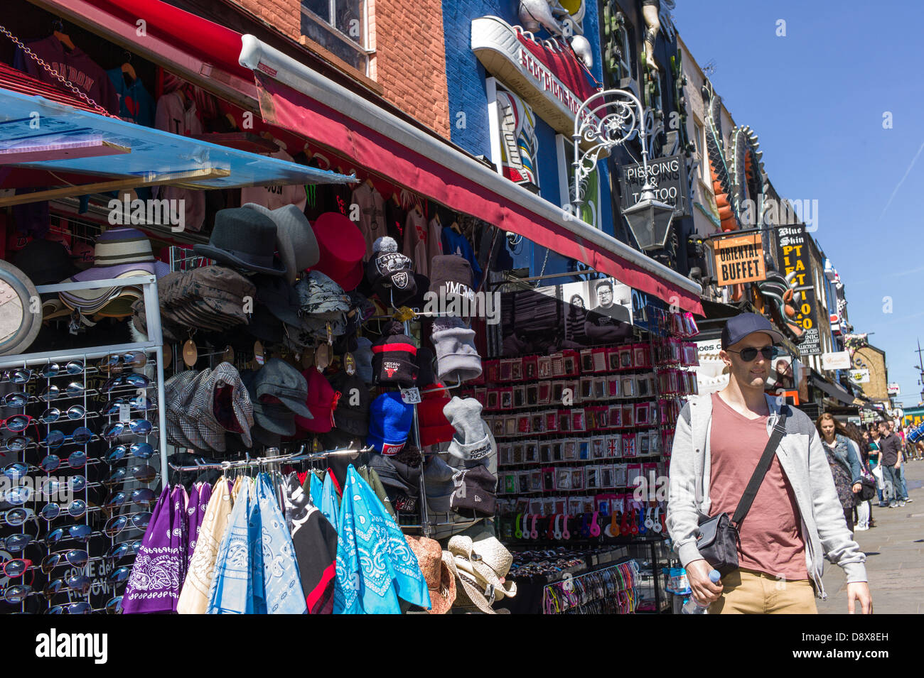 London UK, Camden Town, Camden Market, tourist, shoppers, and market ...