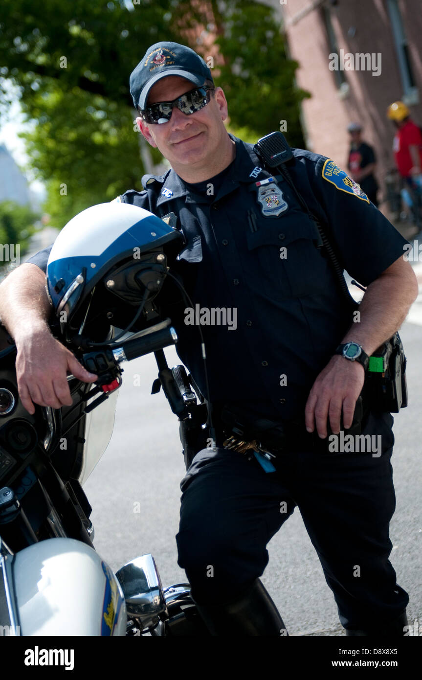 A police officer at the Annual Kinetic Sculpture Race, Patterson Park ...