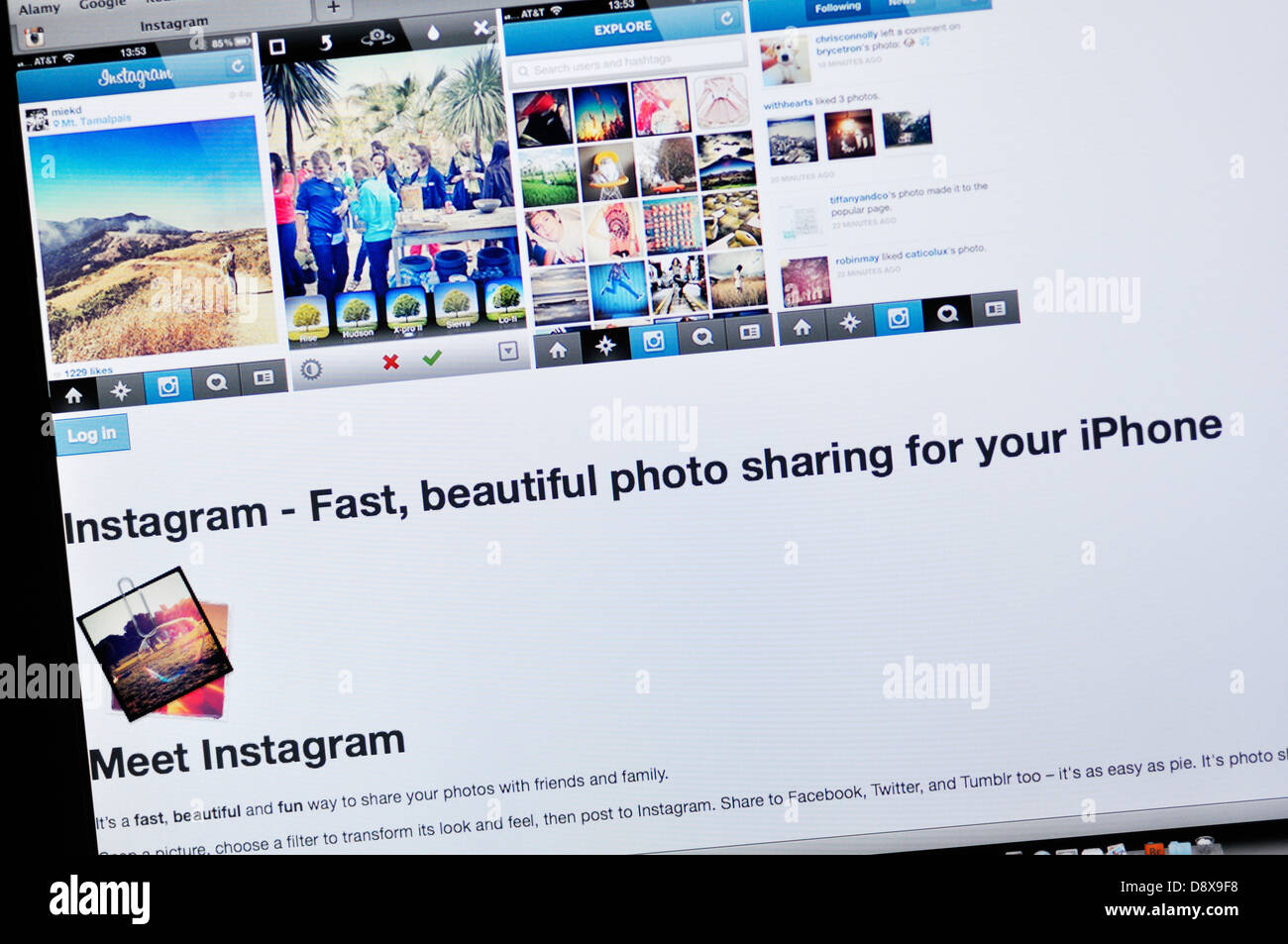 Facebook Instagram website Stock Photo - Alamy