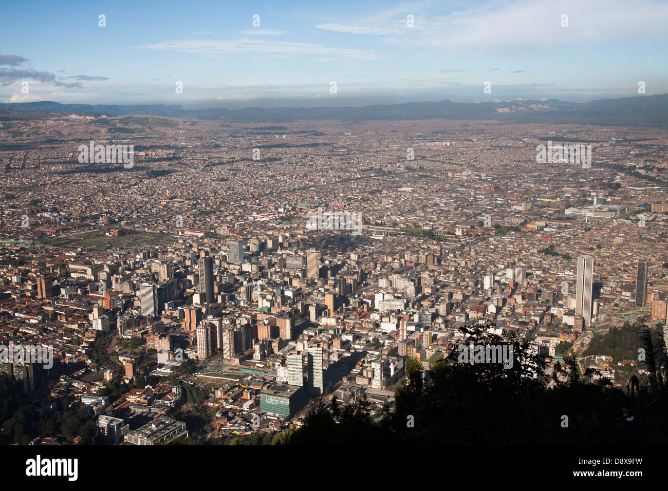 Bird's eye view of Bogota from Monserrate Peak, Bogota, Colombia Stock ...