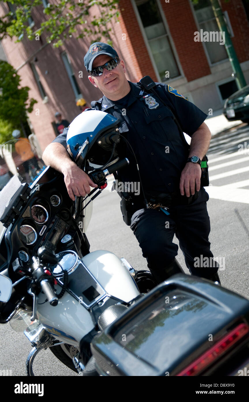 A police officer at the Annual Kinetic Sculpture Race, Patterson Park ...