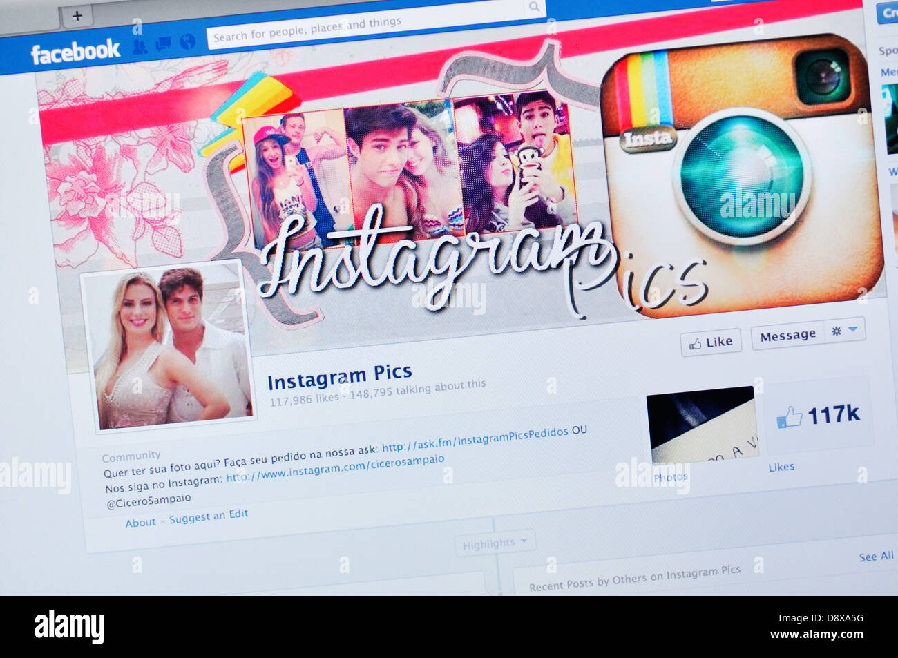 Facebook Instagram website Stock Photo - Alamy