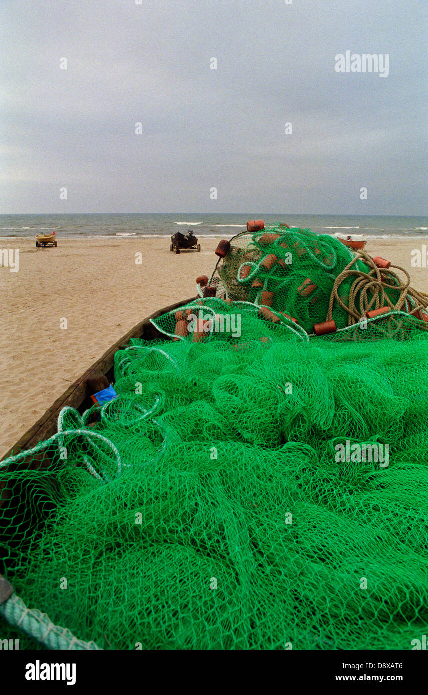 Fishing Nets on a Beach Stock Photo - Alamy
