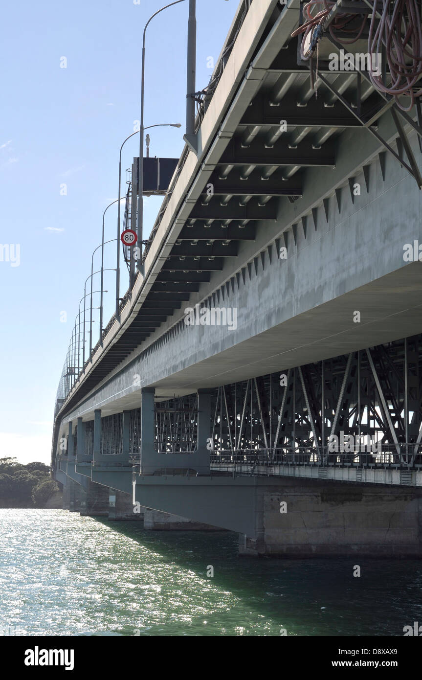 Steel and concrete structure of motorway bridge crossing water Stock ...