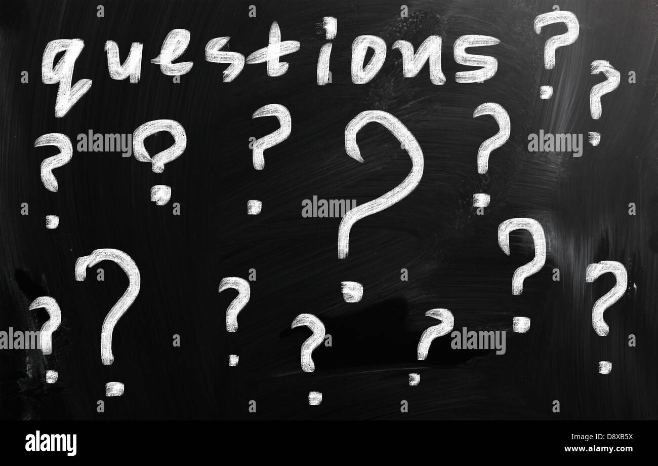 Question written on chalkboard Stock Photo - Alamy