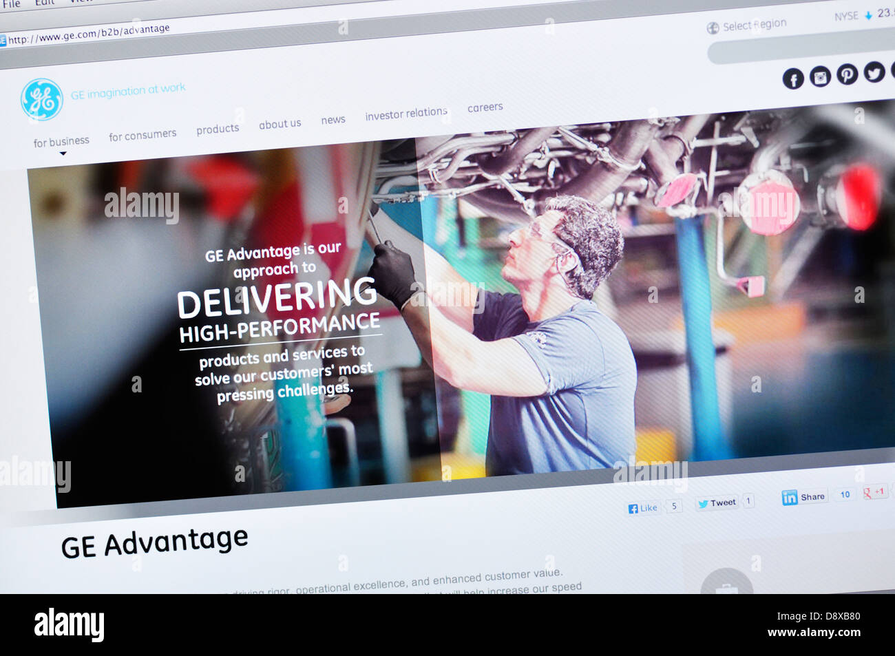 General Electric website Stock Photo - Alamy