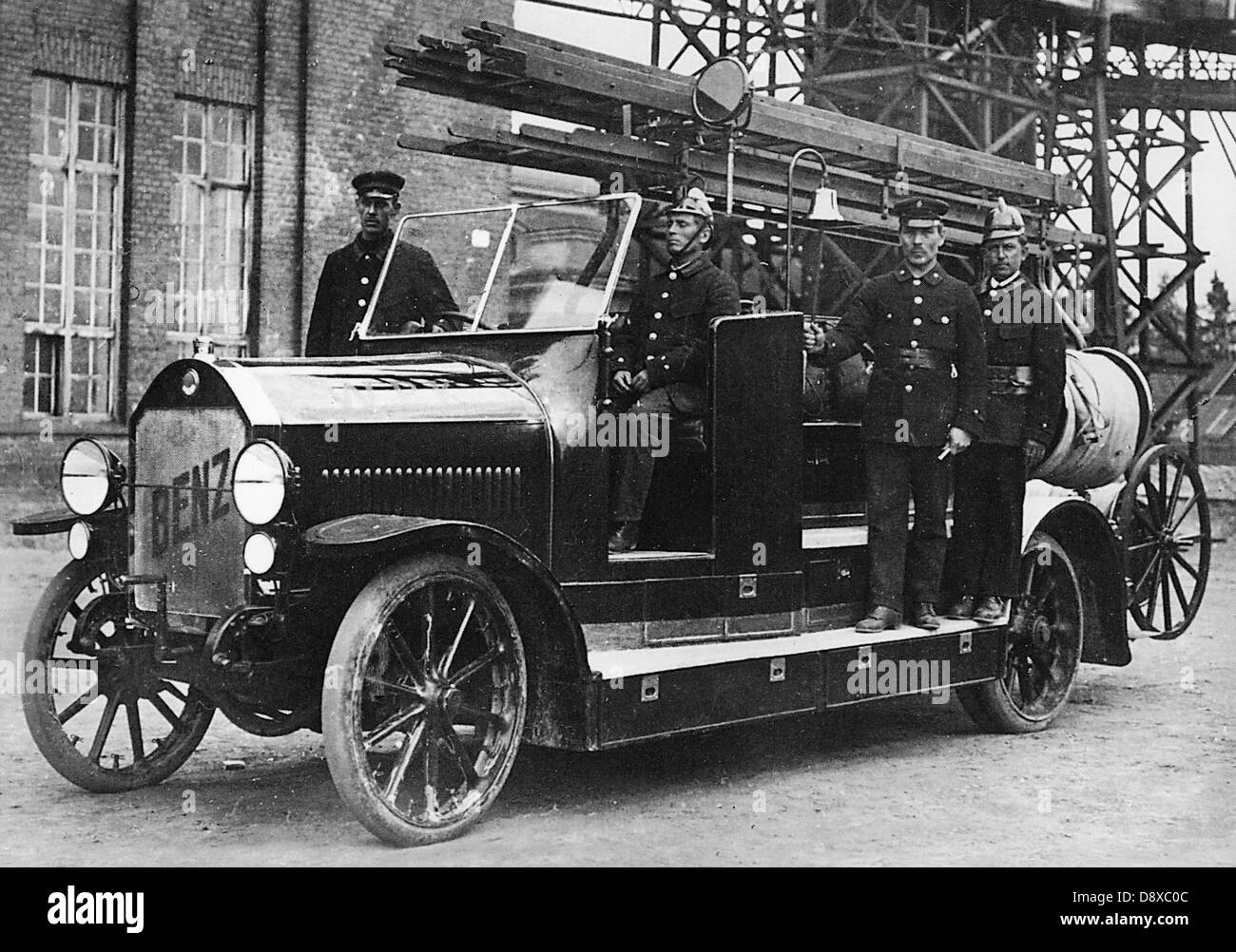 Fire engine photograph Black and White Stock Photos & Images - Alamy