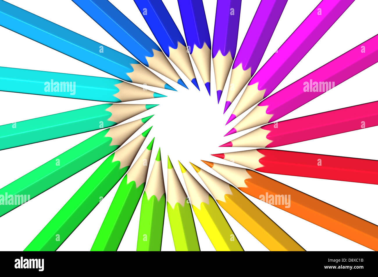 Rainbow colored pencils Stock Photo - Alamy