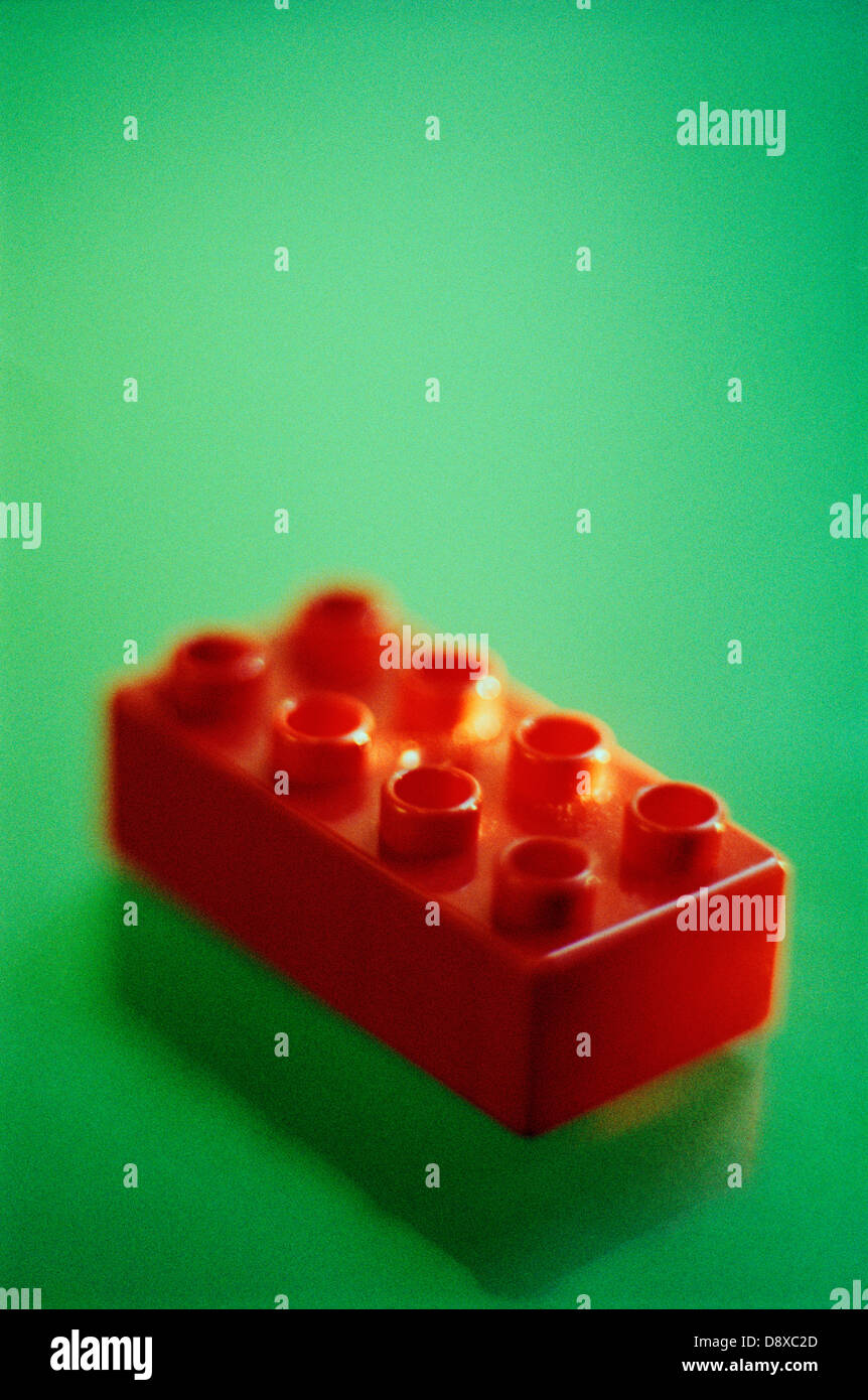 A red lego block, close-up Stock Photo - Alamy