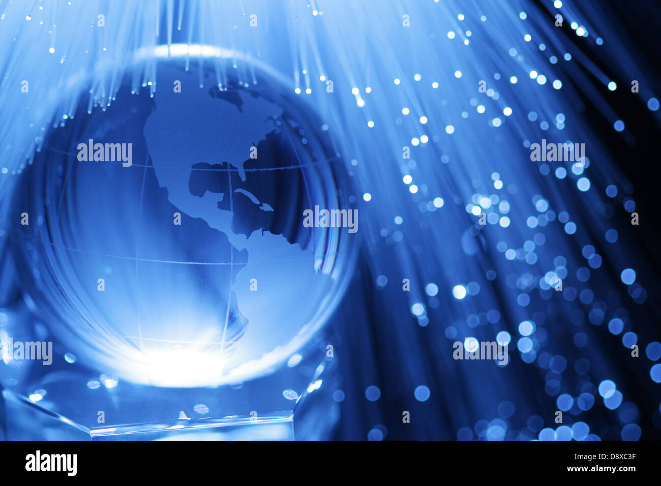 Earth & fiber optics Stock Photo - Alamy