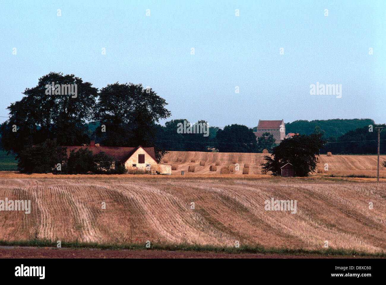 Farm and fields, Osterlen, Skane, Sweden Stock Photo - Alamy