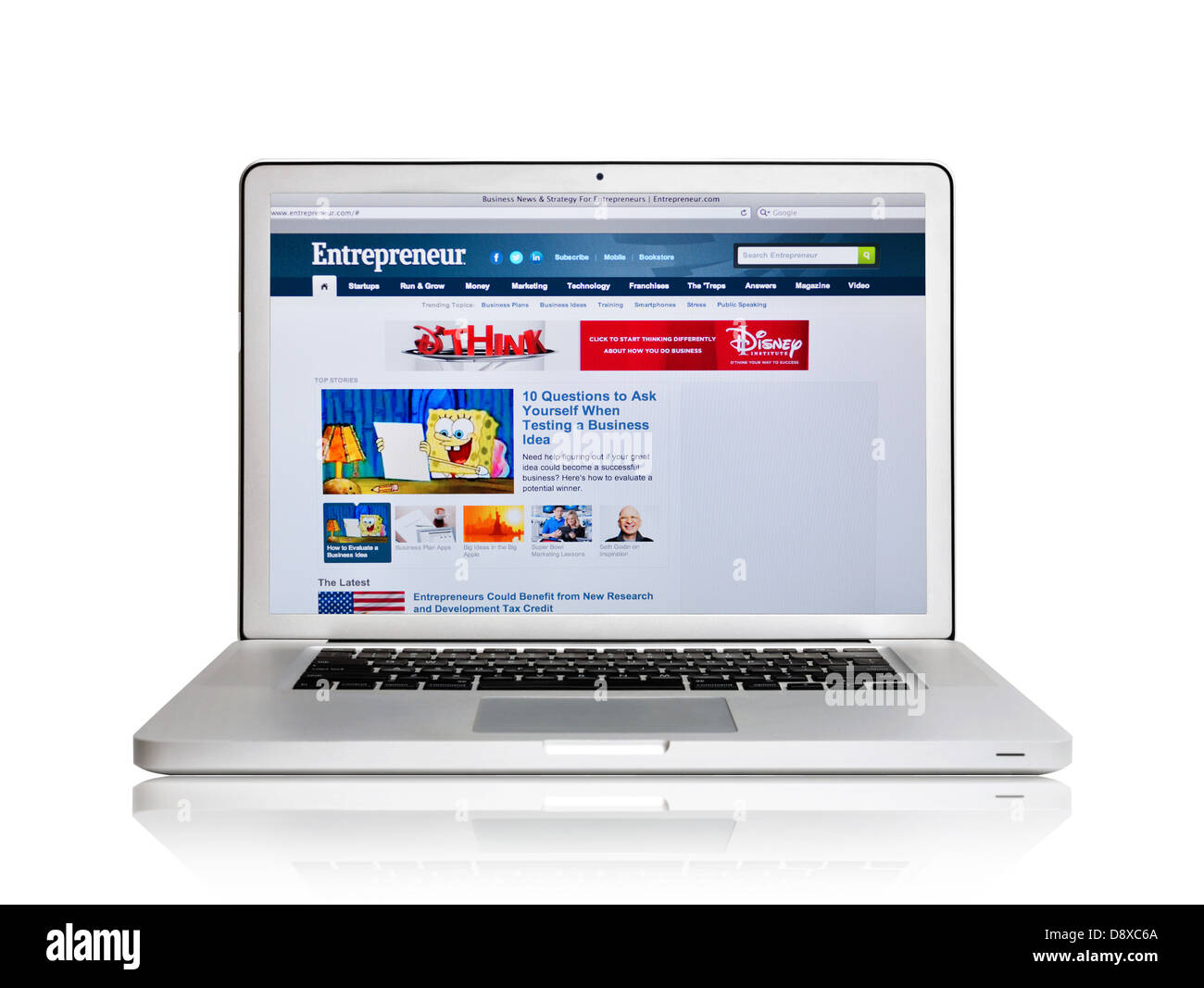 Entrepreneur.com website on laptop screen - online business ideas and ...