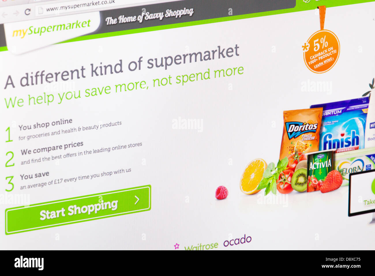 MySuperMarket Online Grocery Comparison Website or web page on a laptop ...