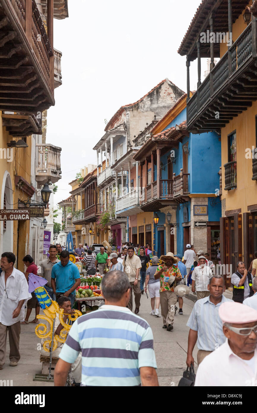 Colonial architecture and buildings in the historic centre of Cartagena ...