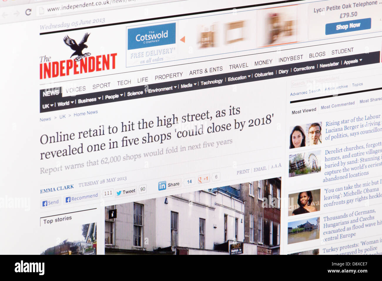 Independent newspaper website screen hi-res stock photography and ...