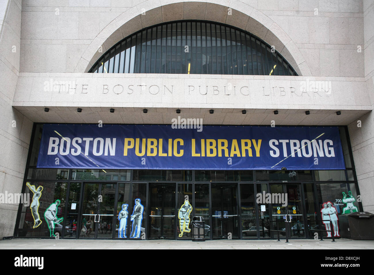 The entrance to the Boston Public Library where the Marathon bombing ...