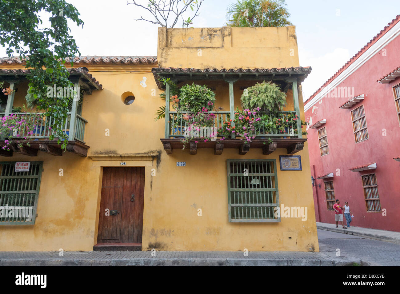 Colonial architecture and buildings in the historic centre of Cartagena ...
