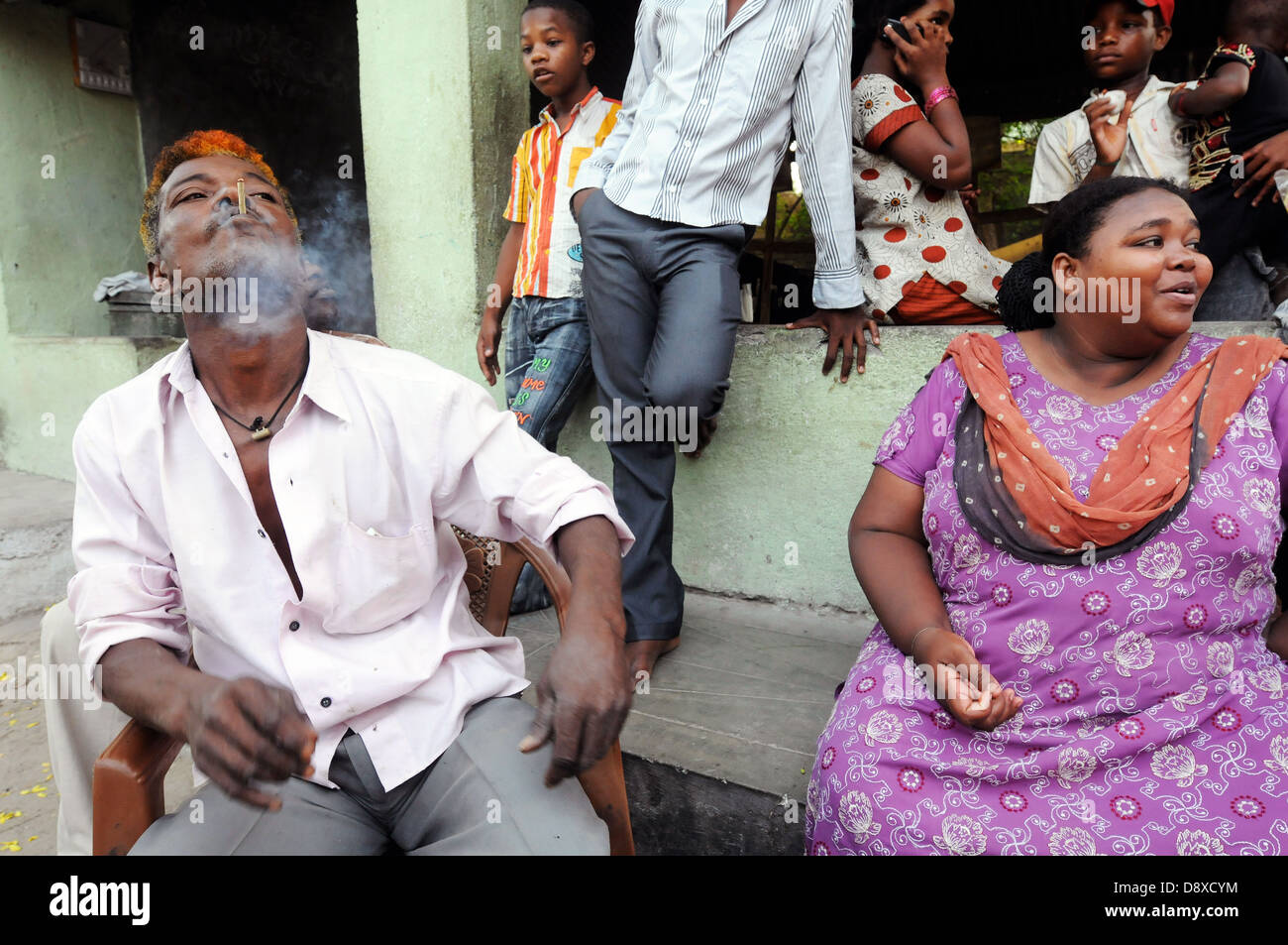 Afro-Indians, called Sidis, living on the west coast of India Stock ...