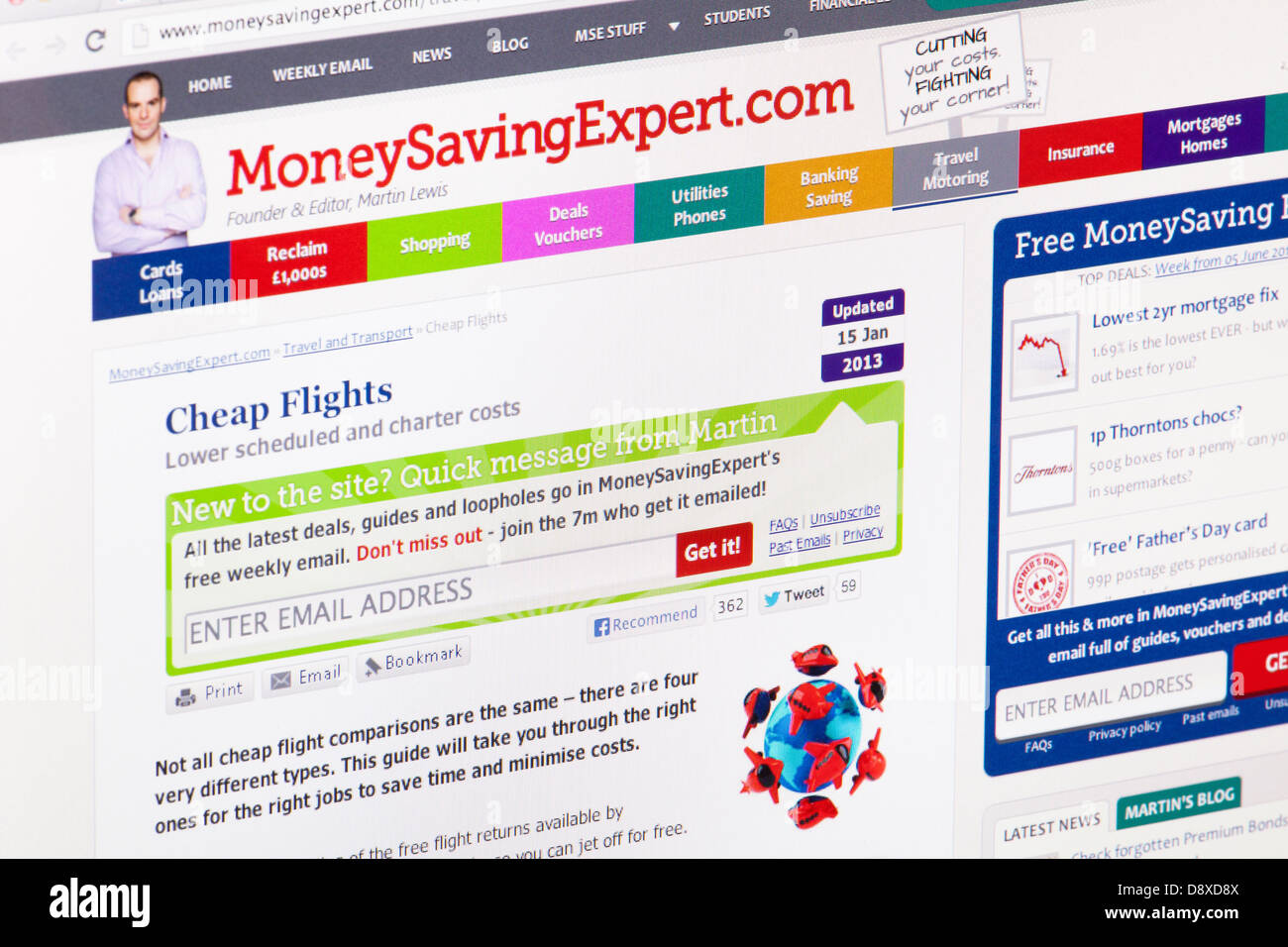 Money Saving Expert Website Or Page On A Laptop Screen Or Computer 