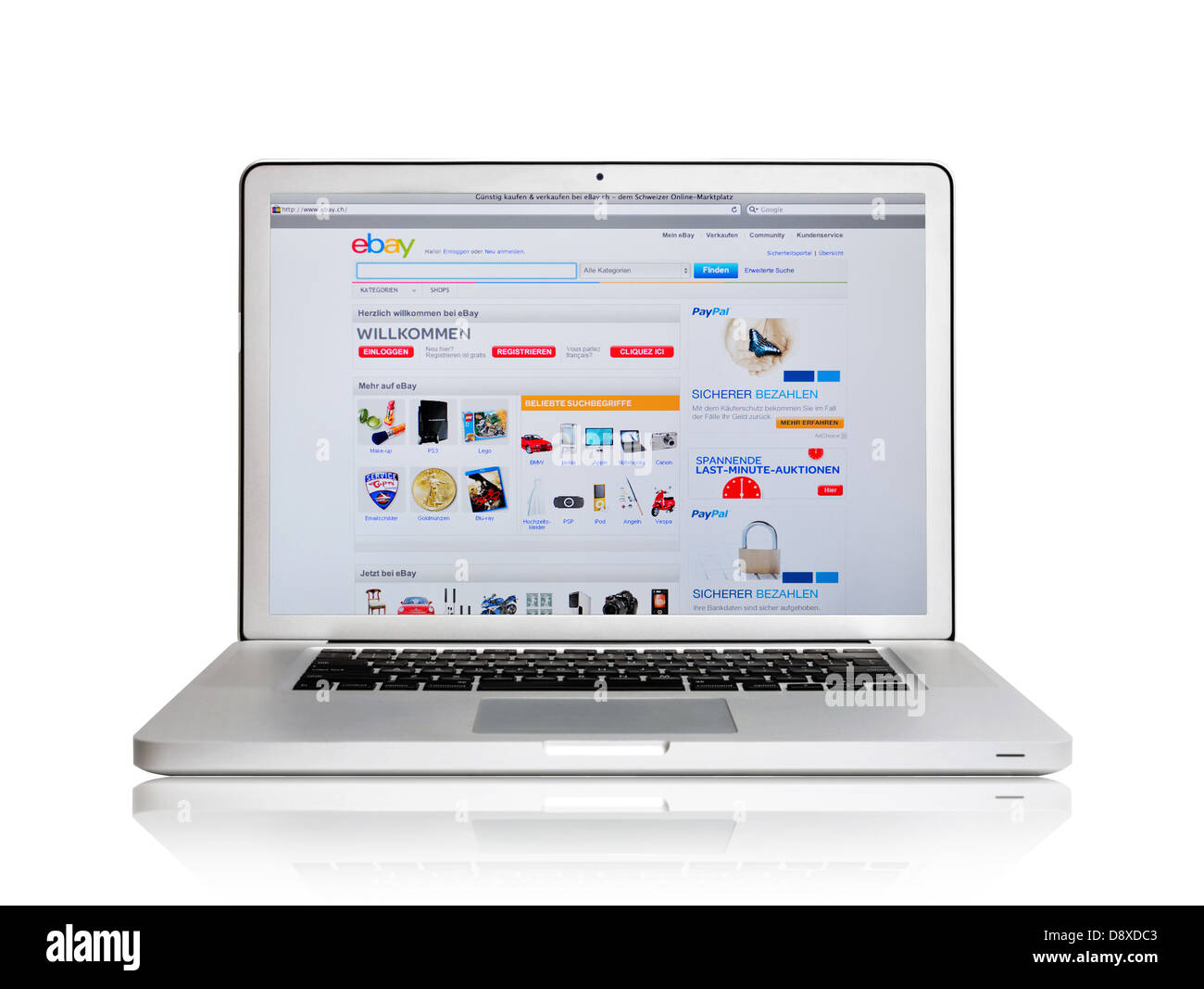 Switzerland eBay online shopping website on laptop screen Stock Photo ...