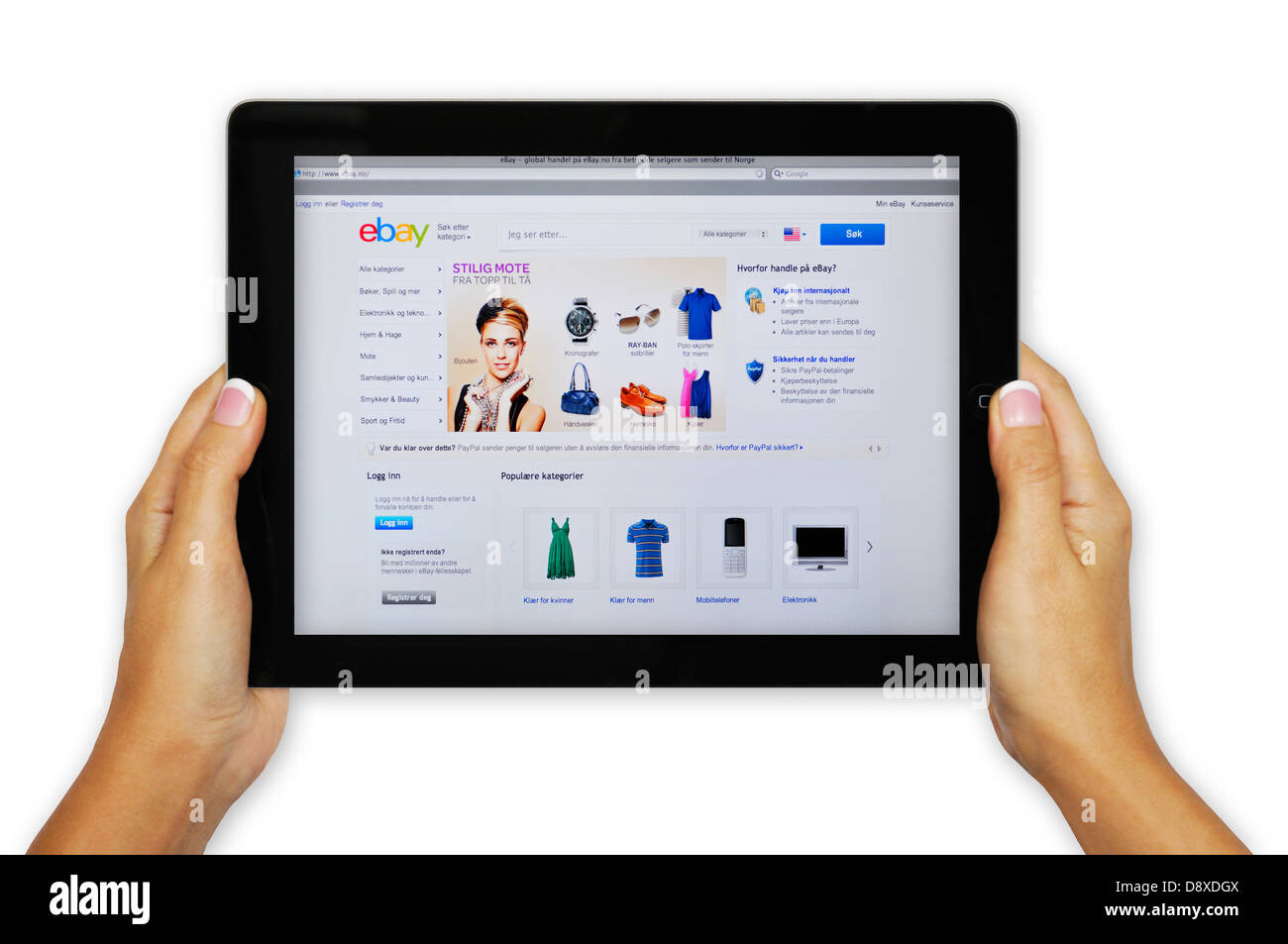 Norwegian eBay online shopping website on iPad screen Stock Photo - Alamy
