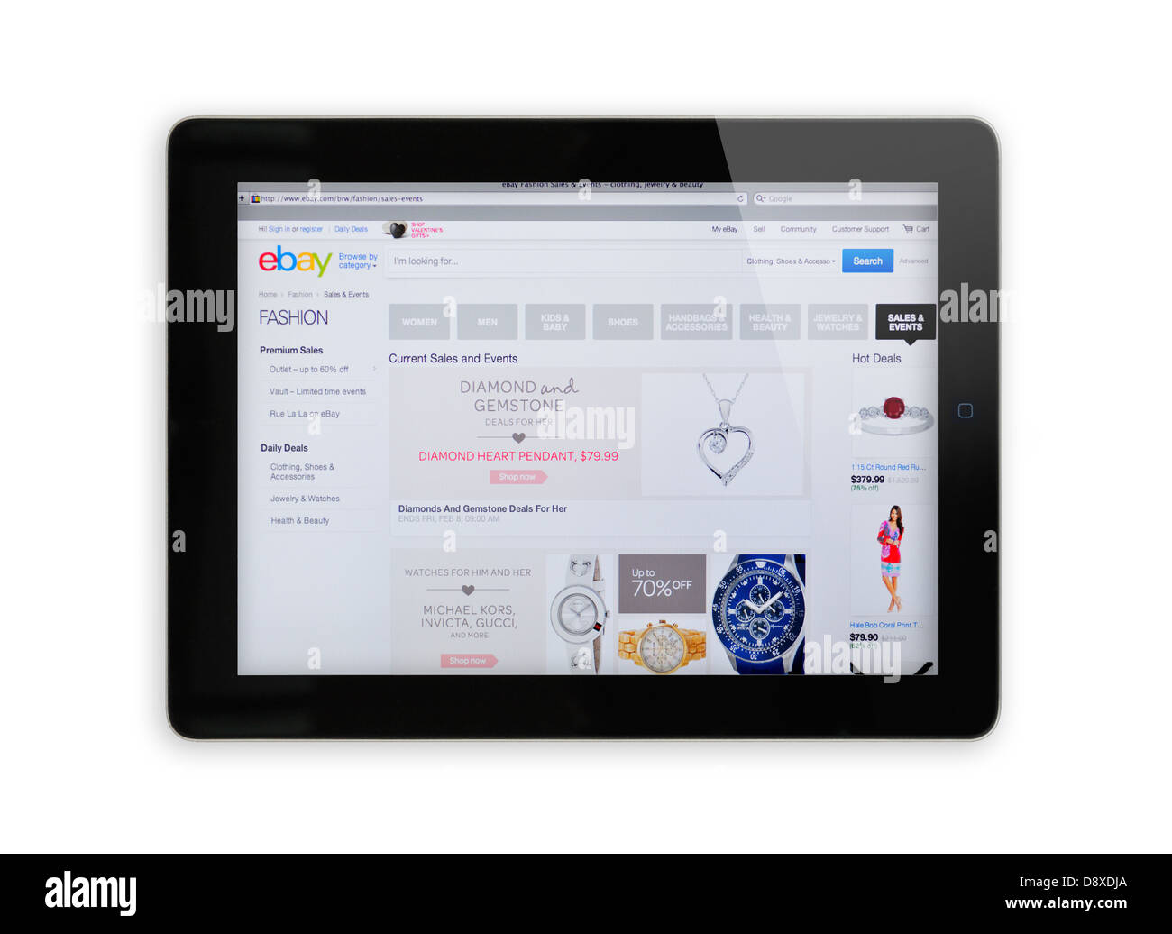 eBay online shopping website on iPad screen Stock Photo - Alamy