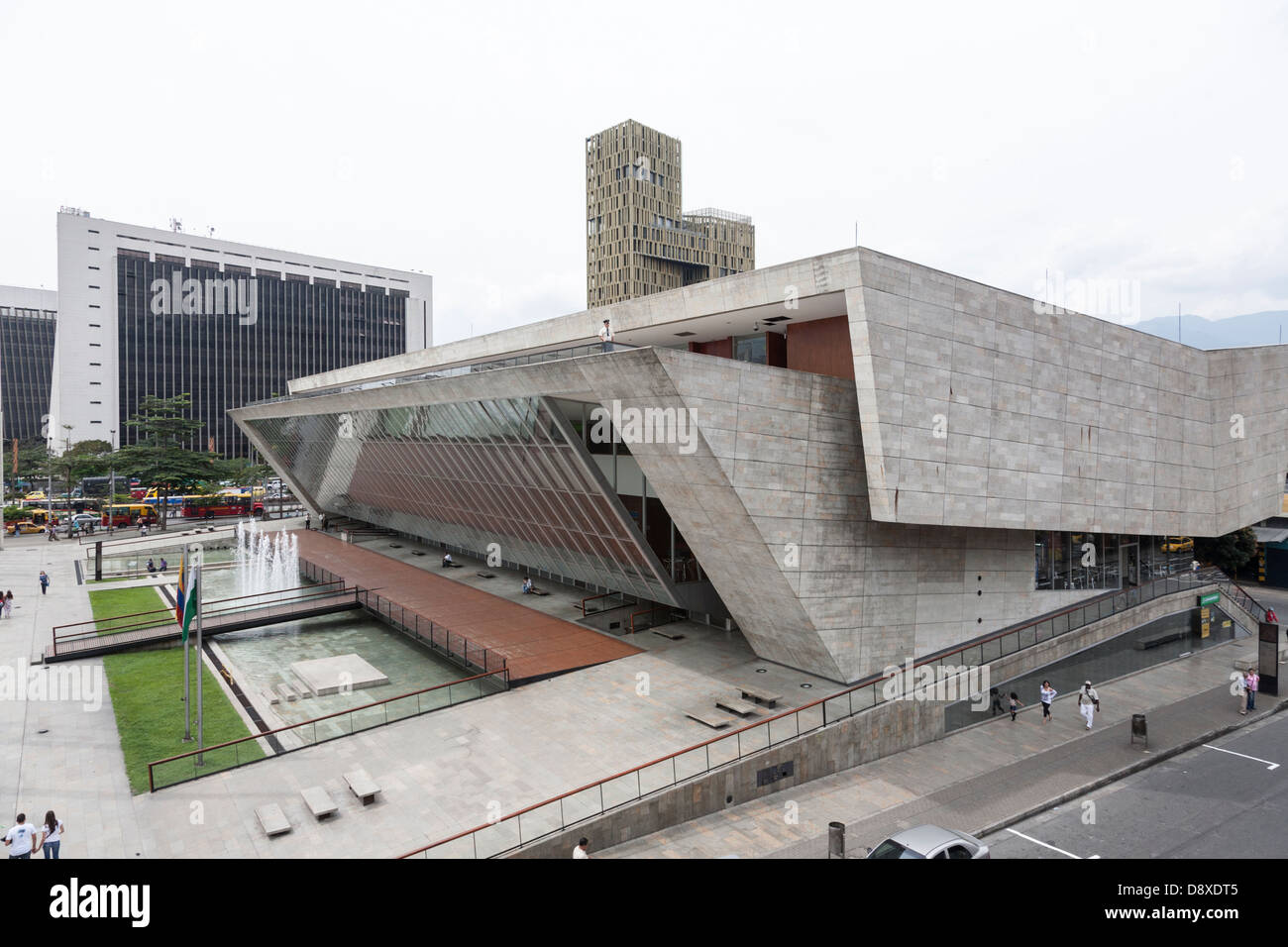EPM Library, Plaza Cisneros, Plaza de la Luz, Medellin, Colombia Stock ...