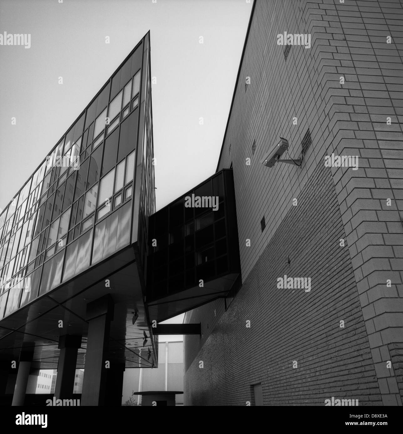 View of office buildings Black and White Stock Photos & Images - Alamy