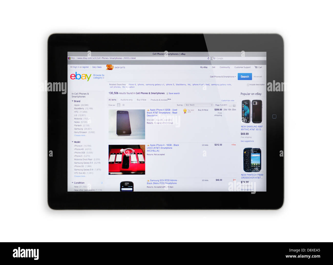 eBay online shopping website on iPad screen Stock Photo - Alamy