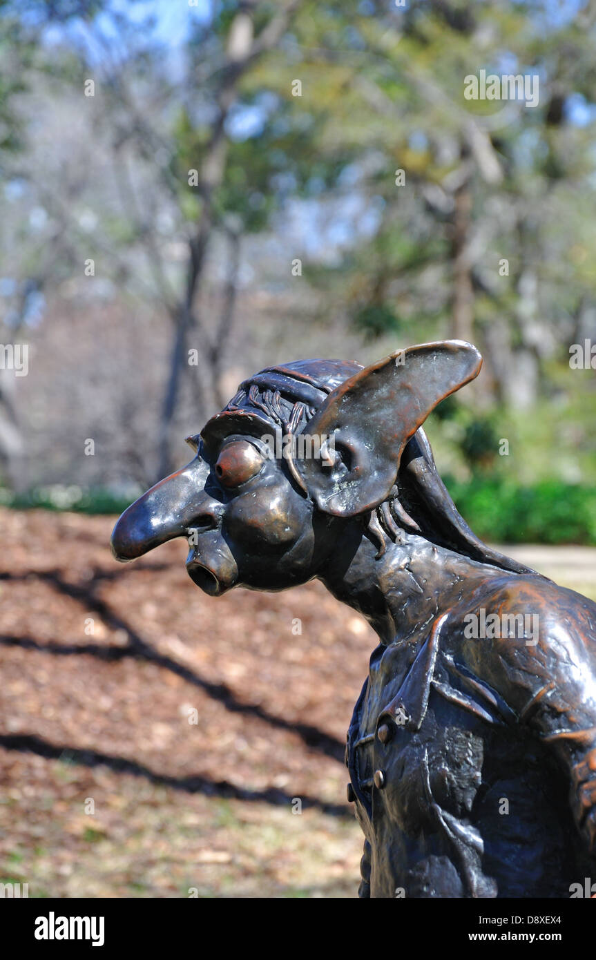 Sculpture of an elf in Highland Park, Dallas, Texas, USA Stock Photo ...
