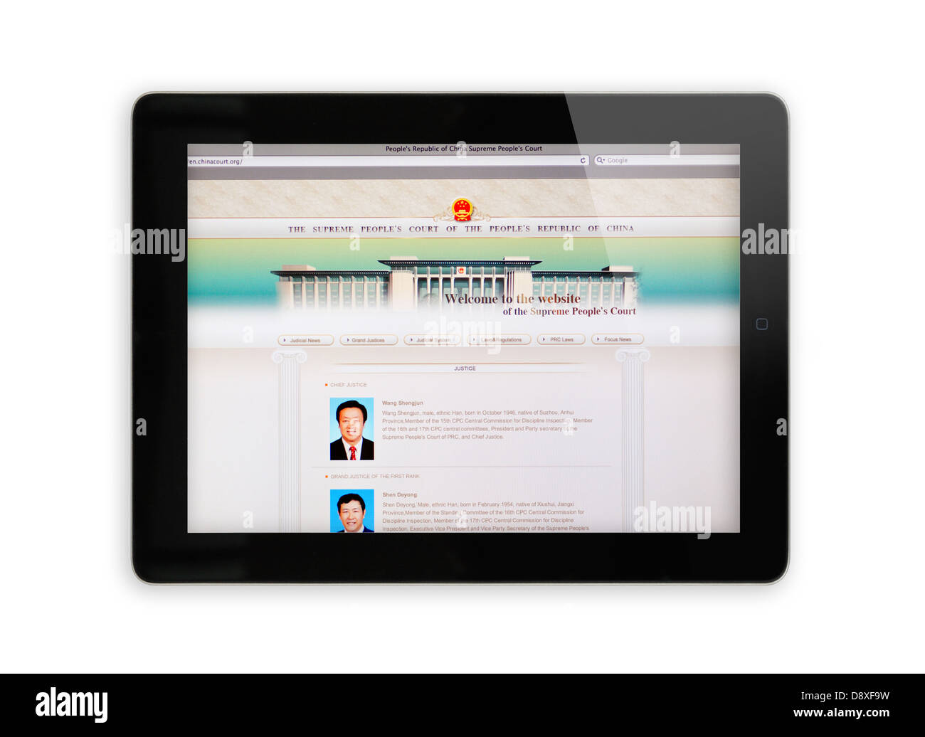 iPad screen showing Chinese Constitution website Stock Photo - Alamy