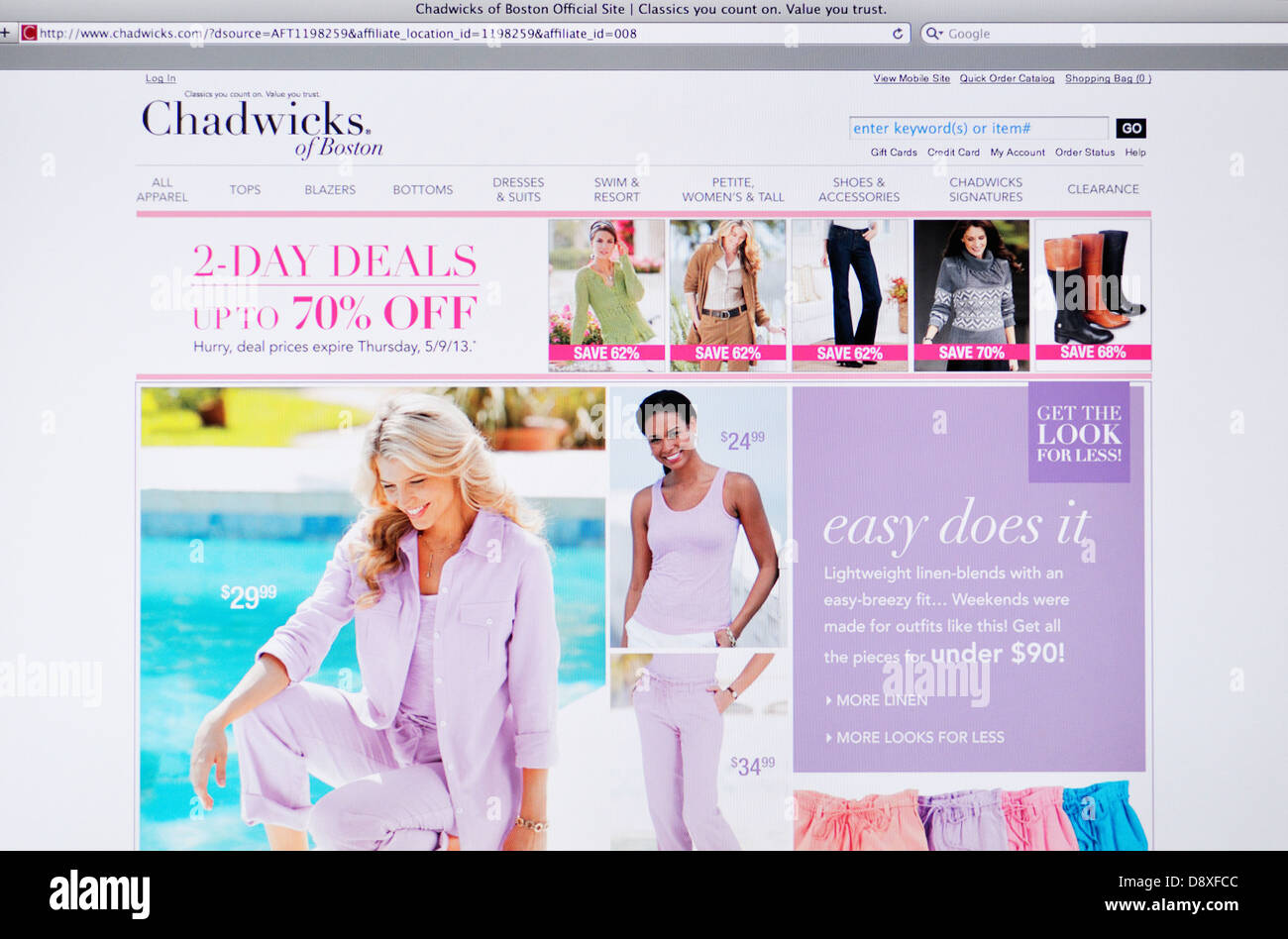 Chadwick apparel online store website Stock Photo - Alamy