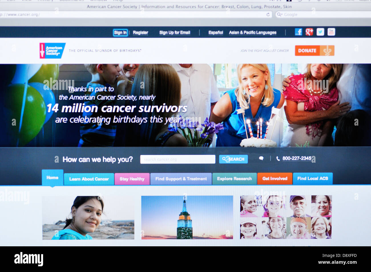 American Cancer Society website Stock Photo - Alamy