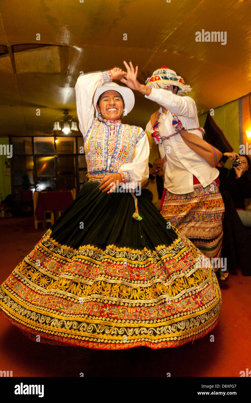 Couple performing Danza Wititi, a traditional, local dance, Colca ...