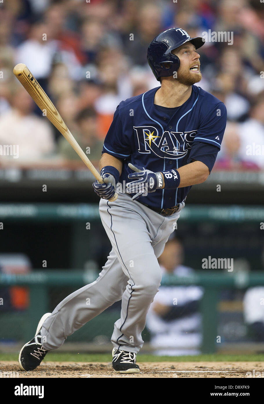 Detroit, Michigan, USA. 5th June 2013. Tampa Bay Rays second baseman ...