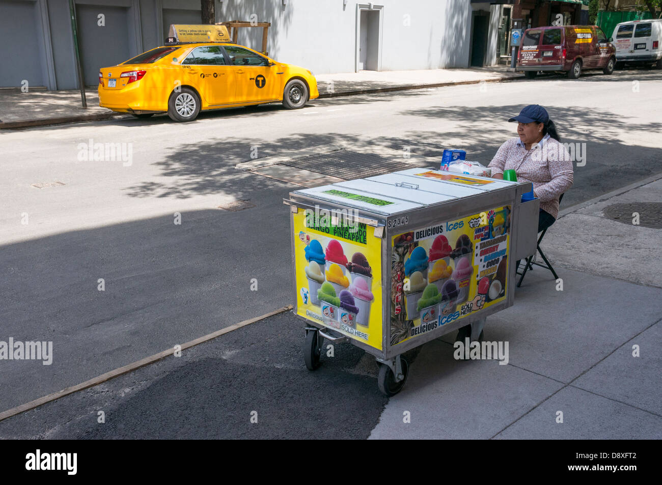 Fruit ices cart on a street in Midtown in NYC Stock Photo - Alamy