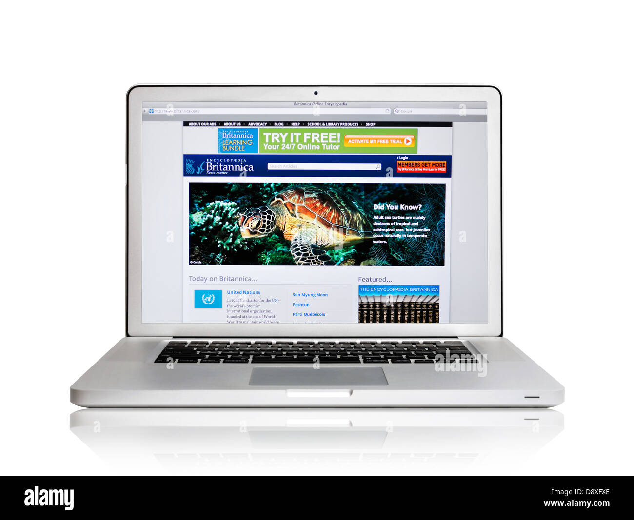 Encyclopaedia Britannica website on laptop screen Stock Photo - Alamy