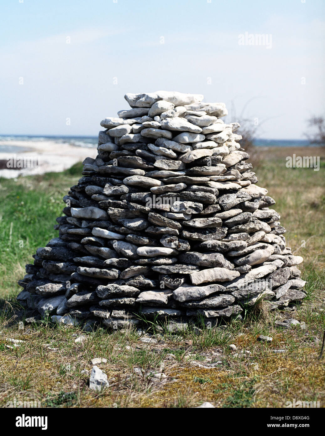 Mound of stones, Gotland, Sweden Stock Photo - Alamy