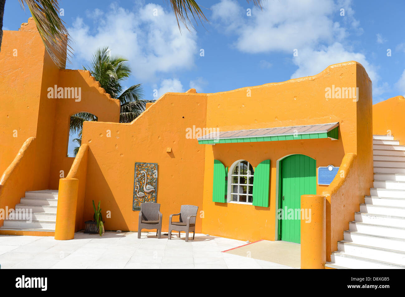 Traditional colorful building in the Bahamas during sunny day Stock ...