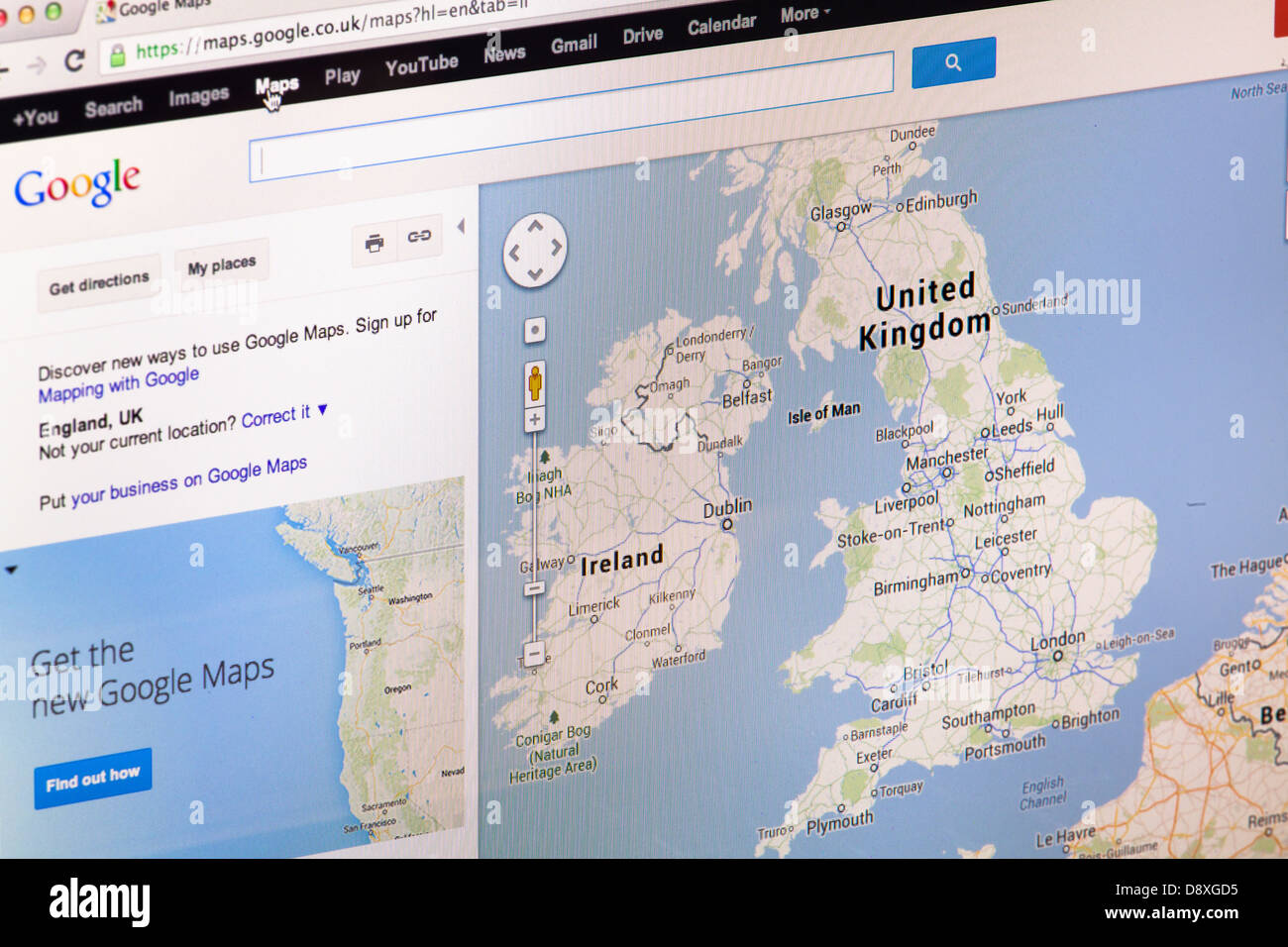 Google Maps Mapping Website or web page on a laptop screen or computer ...