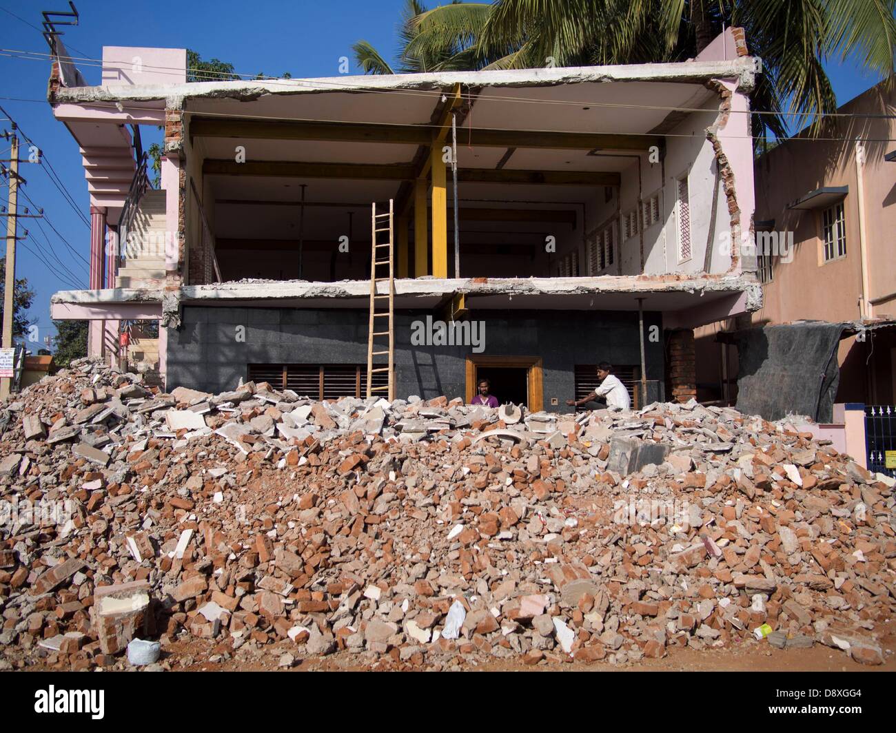Nov 09, 2012 - Bangalore, Karnataka, India - Demolished walls of a ...