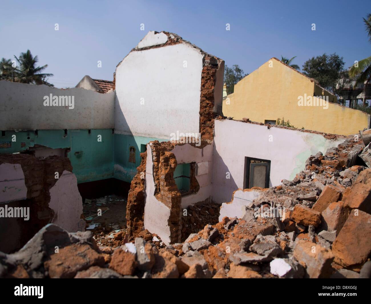 Jan 05, 2013 - Mysore, Karnataka, India - A partially demolished ...