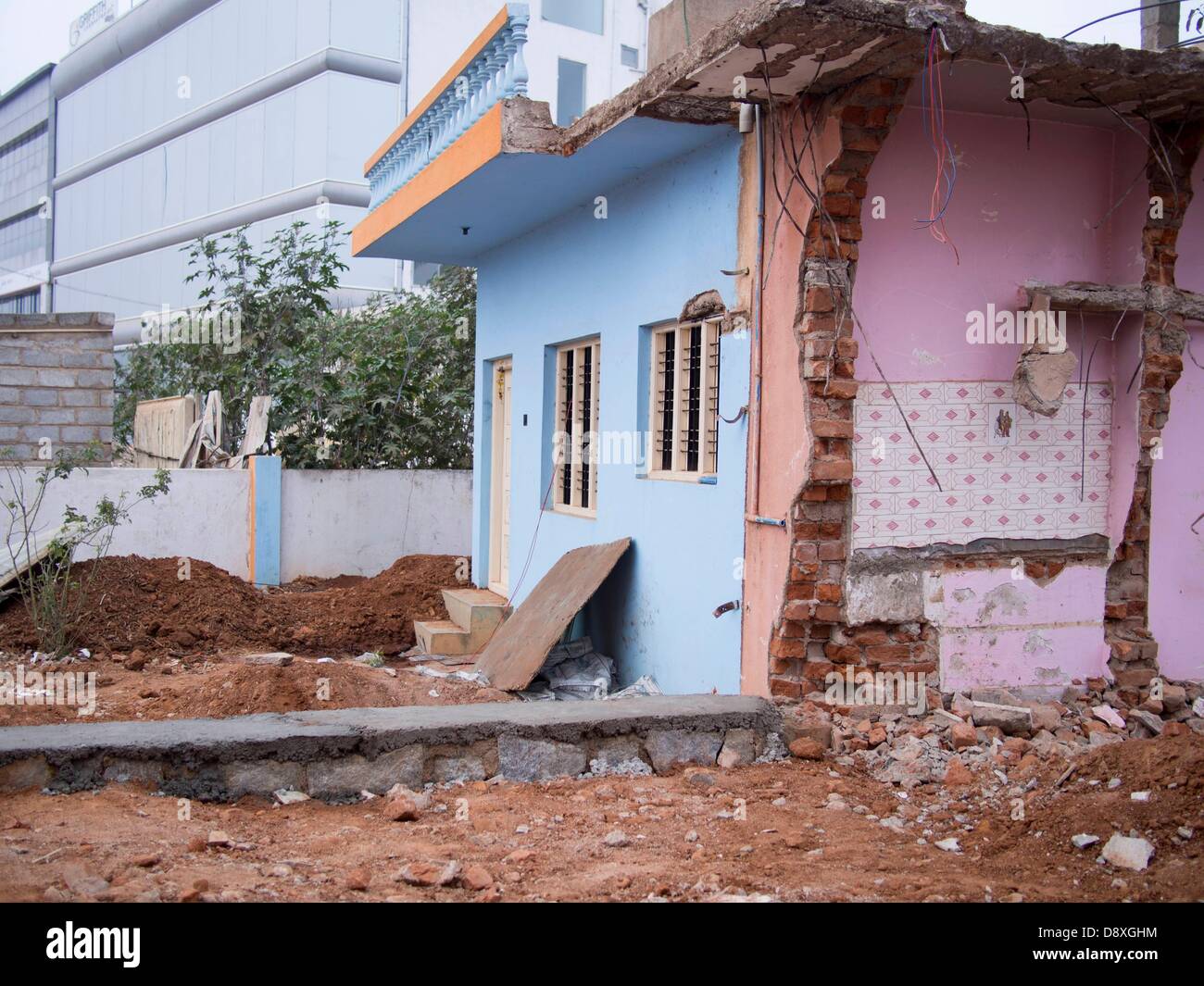 Feb 10, 2013 - Yelahanka, Karnataka, India - Demolished walls of a ...