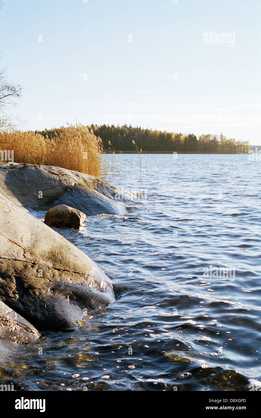 Cliff by lake, close-up Stock Photo - Alamy
