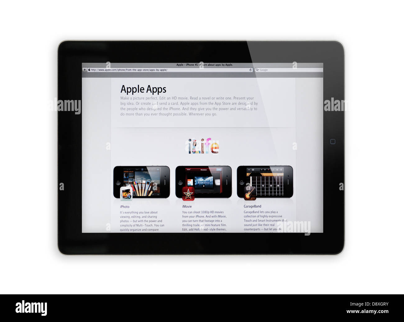iPad screen showing Apple Apps Stock Photo - Alamy